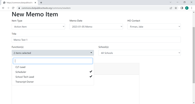 Home Office Staff - How to Create a Memo Item – Denver School of ...