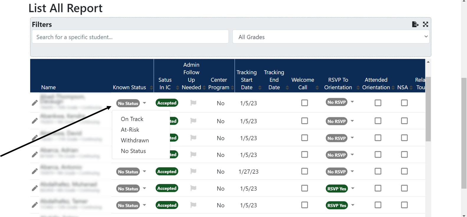 How to Change a Student’s Status (Known Status) – Denver School of ...