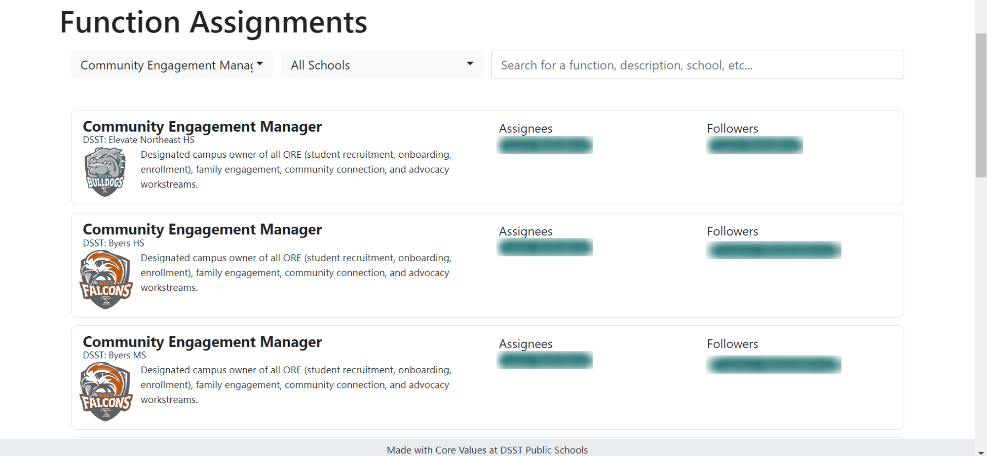 Function Assignments – Denver School of Science & Technology