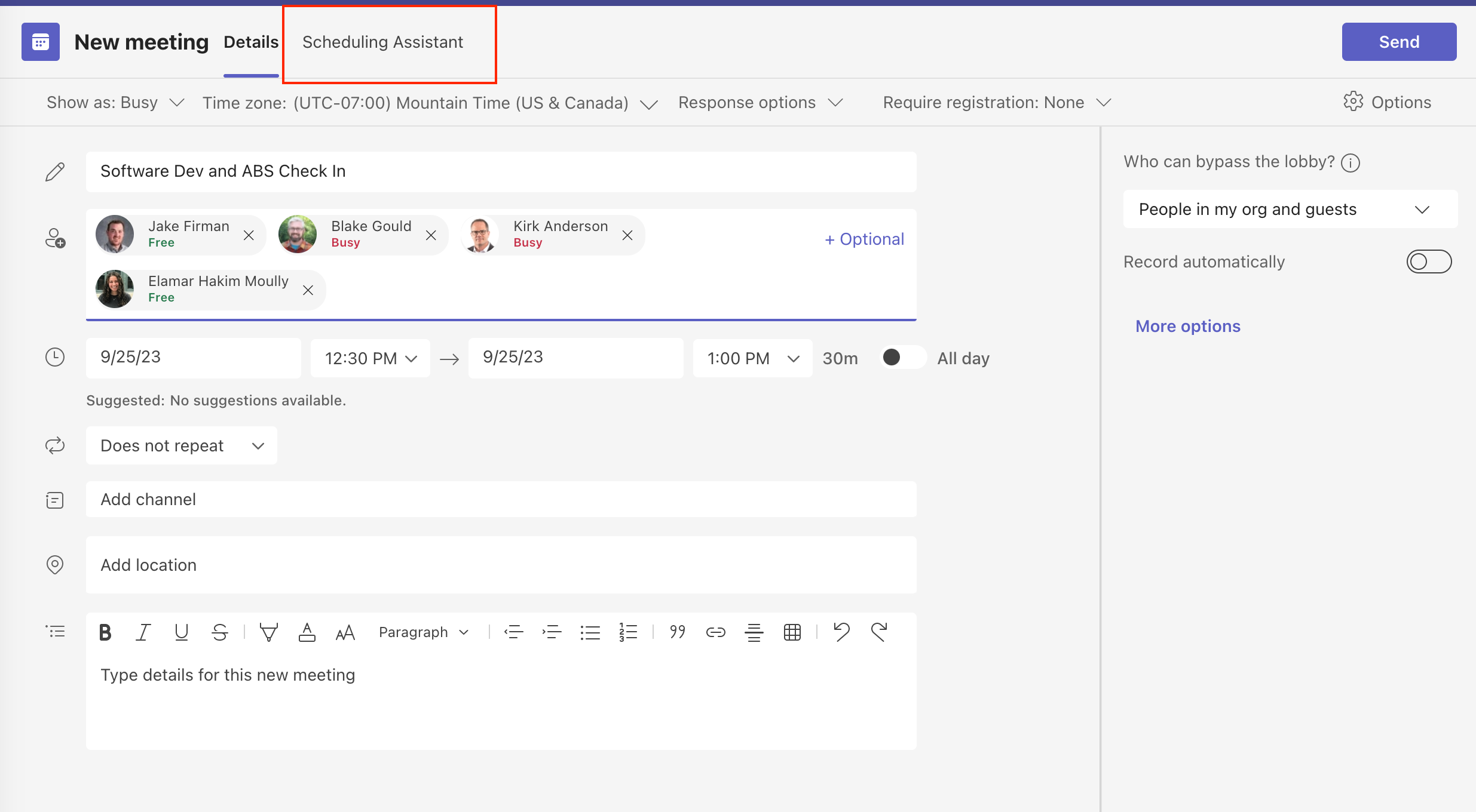 How to use the Scheduling Assistant for Outlook and Microsoft Teams ...