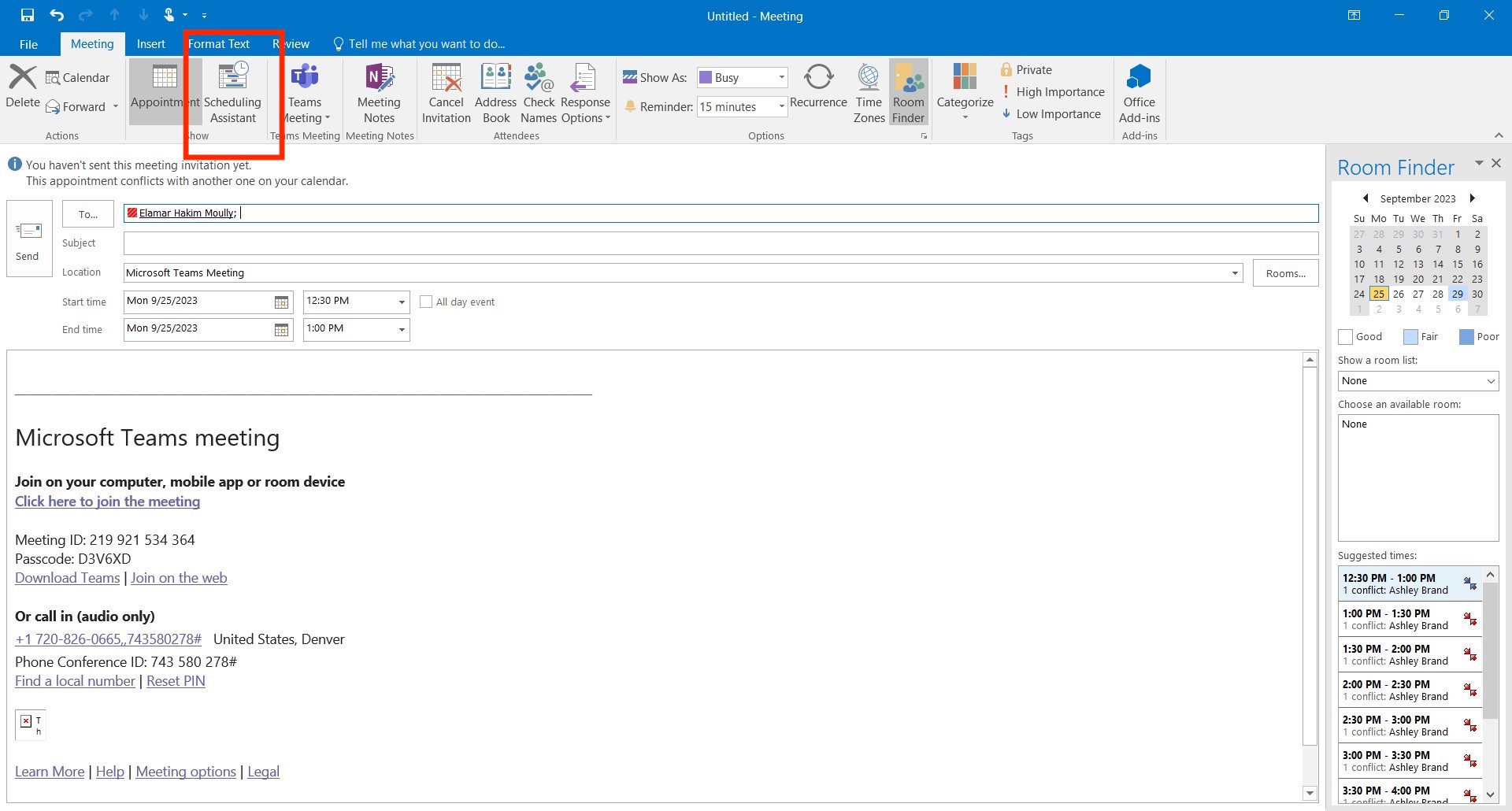 How to use the Scheduling Assistant for Outlook and Microsoft Teams ...