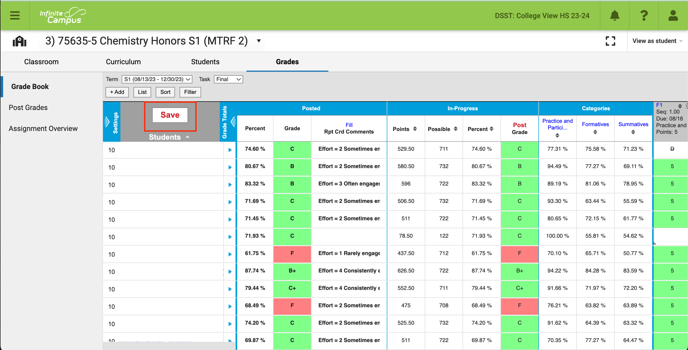 Posting Term Grades for High School – Denver School of Science & Technology
