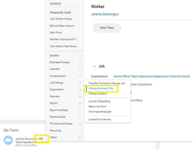(For Managers) Request a Business Title Change for a Direct or Indirect ...